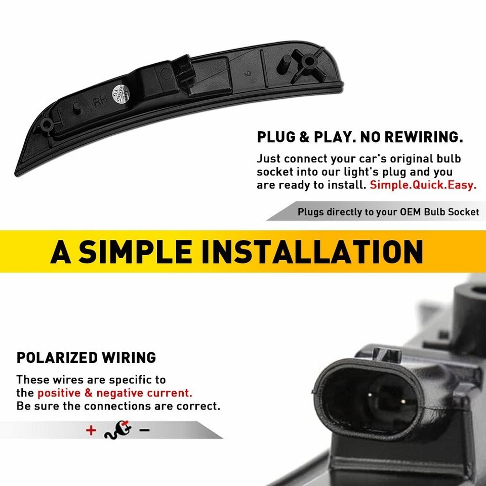 For 15-23 Chrysler 300 Front LED Side Bumper Marker White 68214402AD ...