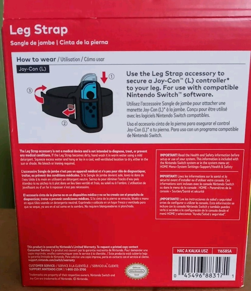 Nintendo Switch Sports Leg Strap - Black | eBay