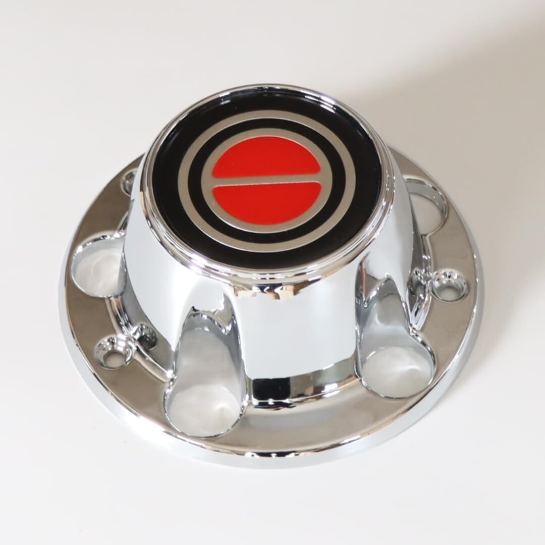 1980-1996 F150 BRONCO VAN CHROME 4x4 CENTER CAPS HUBS SET RED NEW 2 ...