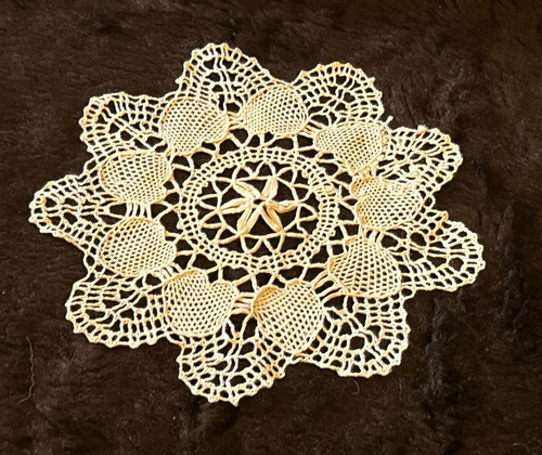 Vintage Style Heart Shape Hand Bobbin Lace Cotton White Doily | eBay