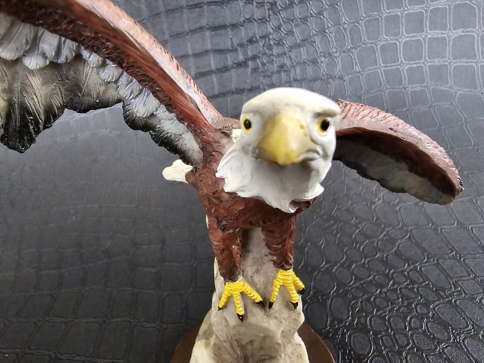 American Bald Eagle Resin Statue Perched on a Rock 5"x5" | eBay