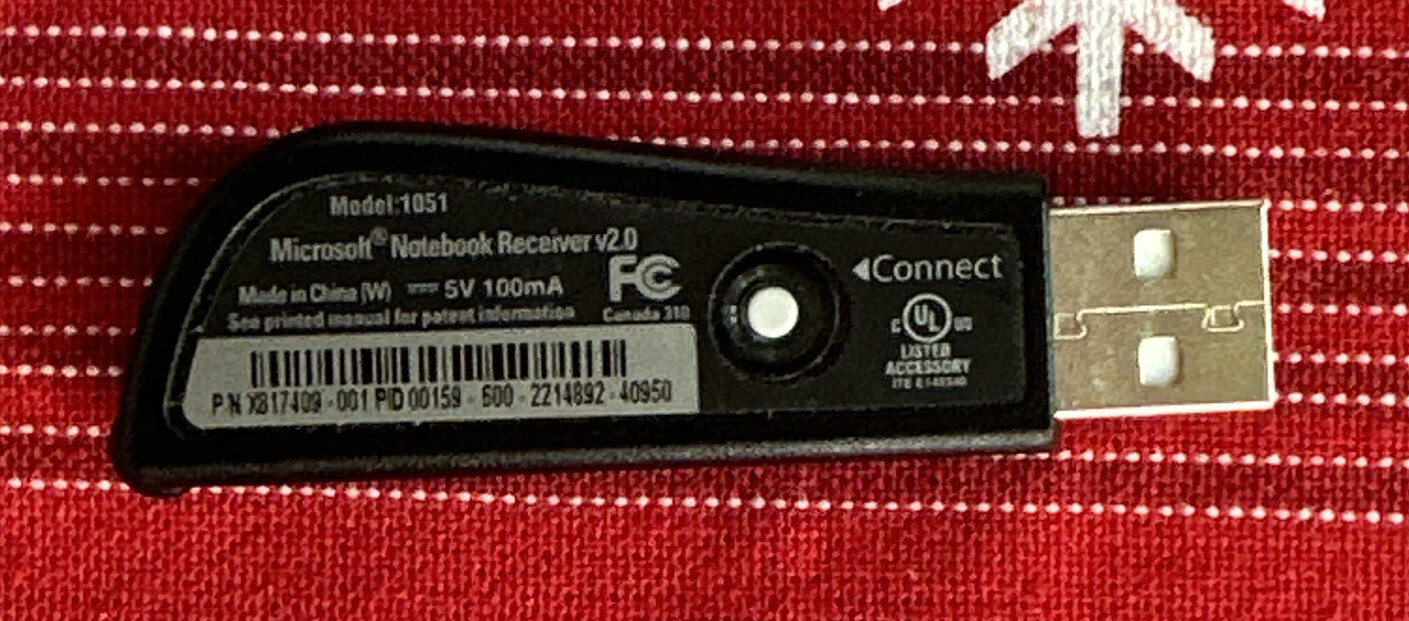 Microsoft 1051 USB Notebook Receiver V2.0 For Wireless Mouse 3000 ...