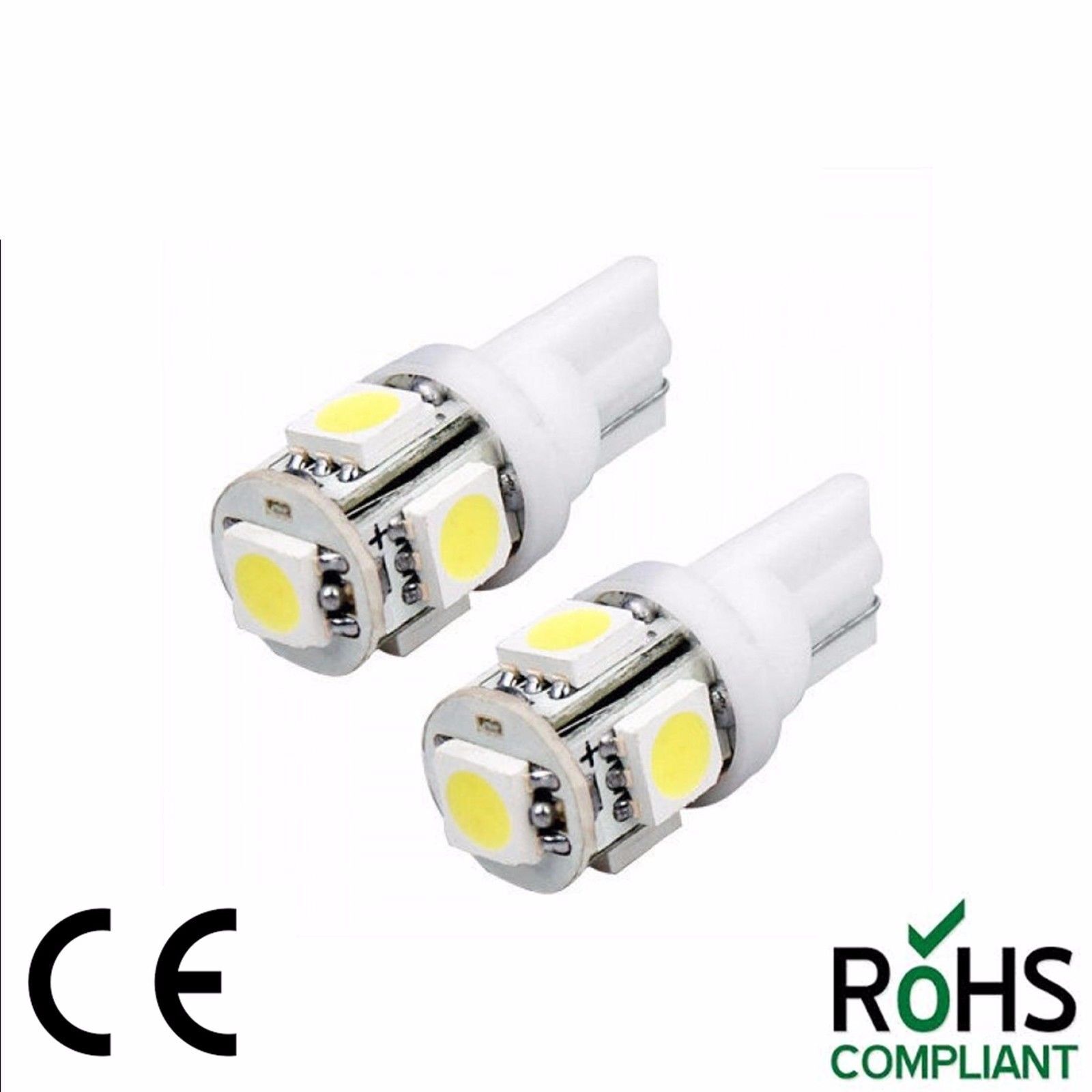 2X 24 VOLT GLB505 507 T10 LED White Wedge Bulbs Classic Gauge Sidelight ...
