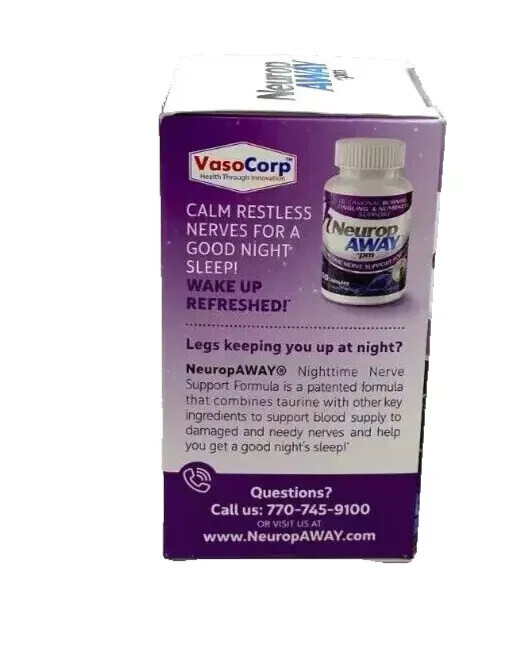 NeuropAWAY PM Nighttime Nerve Support Formula Pain Relief 60 Caps ...