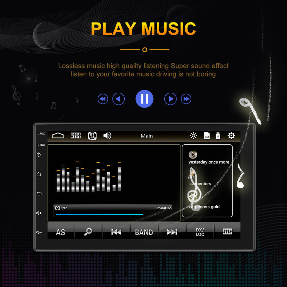 Apple CarPlay 7" Double Din Car Stereo Radio Android 12 Auto Touch ...