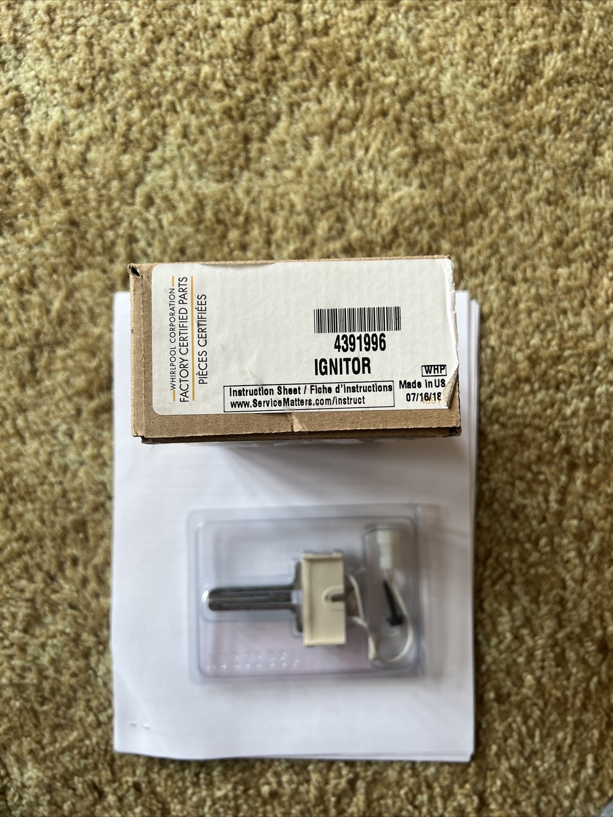 Whirlpool 4391996 Igniter-new with box-OEM | eBay
