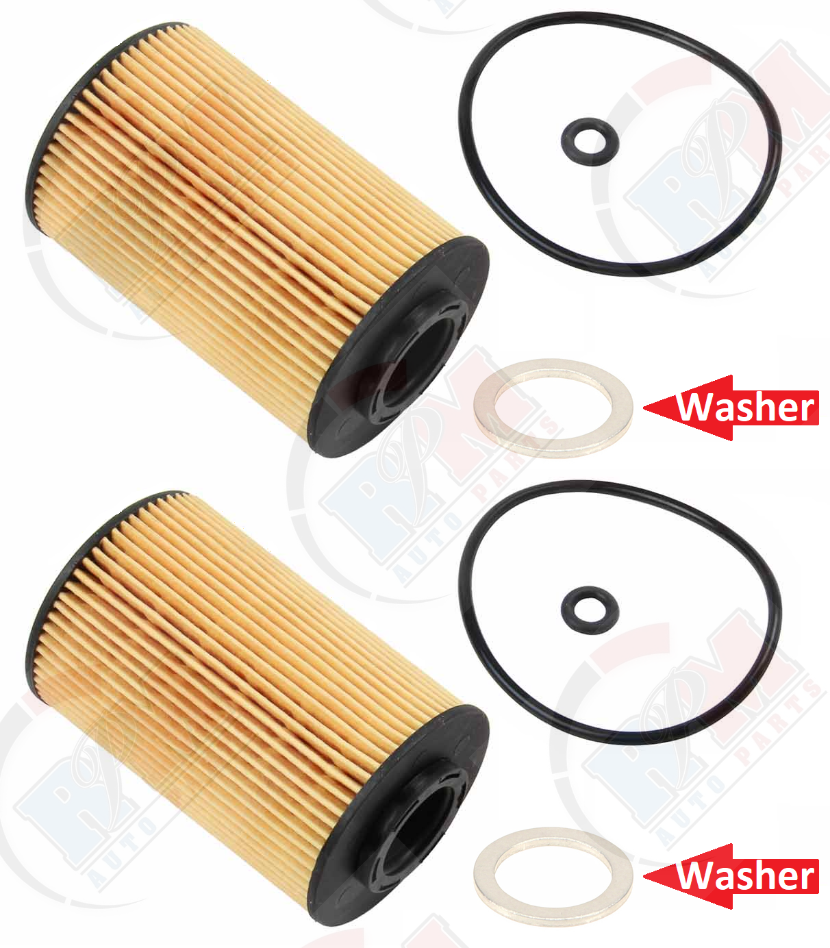 Pack of 2 - Oil Filter 263203C250 with Washer for Hyundai & Kia V6 V8 ...