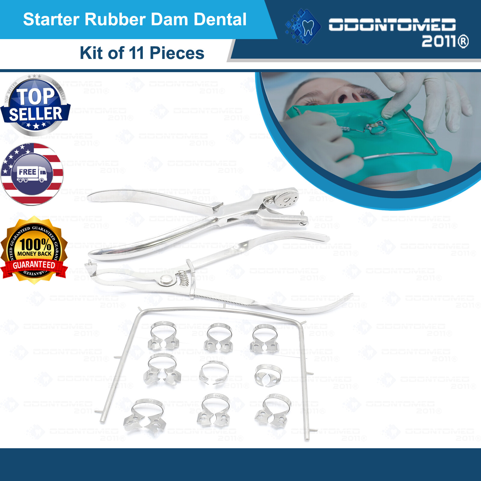 Starter Rubber Dam Kit of 11 Dental Surgical Instruments DN-2137 | eBay