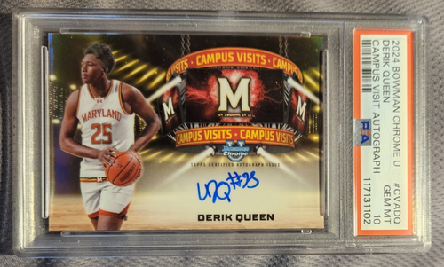 2024 Bowman Chrome University Derik Queen Campus Visit Auto # CVA-DQ ...
