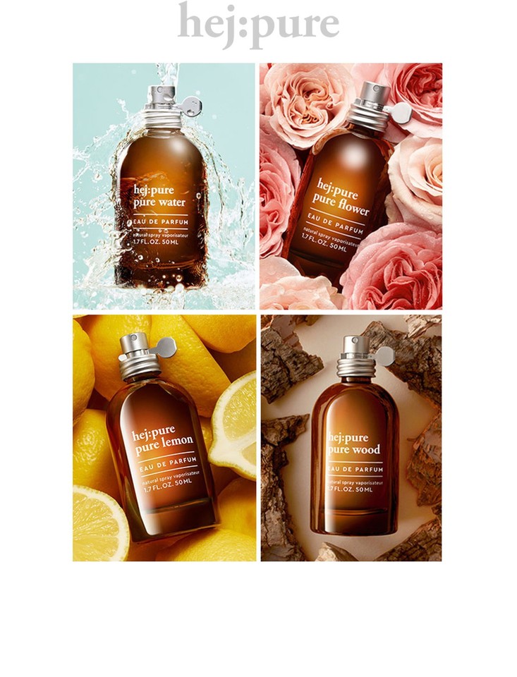 HEJ:PURE Fragrance PURE Perfume Eau De Parfum 50Ml Lemon FLOWER Water ...