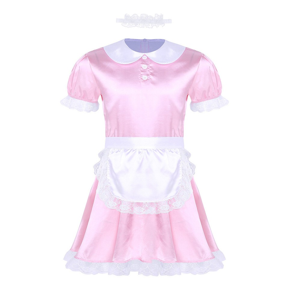 Male French Maid Apron Dress Mens Halloween Party Role Play Fancy ...