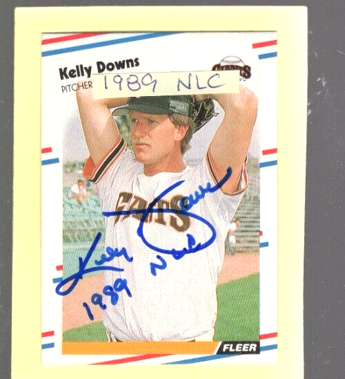 Autographed Kelly Downs 1989 NLC added Giants 1988 Fleer | eBay