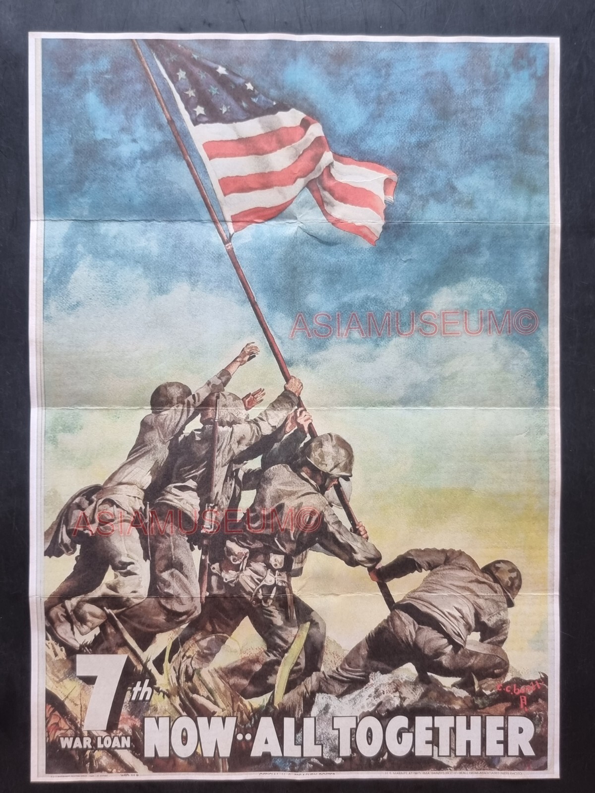1942 WW2 USA AMERICA BUY WAR BONDS IWO JIMA SOLDIER FLAG PROPAGANDA ...