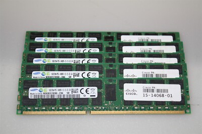 Lot of Five DDR3 Server RAM: Samsung 16GB 2Rx4 PC3-14900R-13-12-E2-D4 ...
