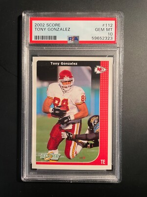 2002 SCORE TONY GONZALEZ CARD #112 - LOW POP - GRADED PSA 10 - CHIEFS ...