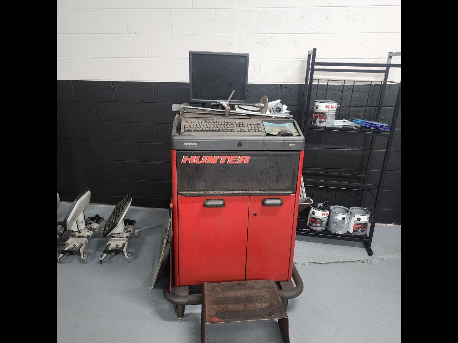 alignment machine hunter 4 post lift rack machine and rack | eBay