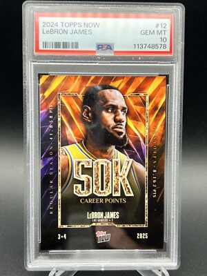 2024 Topps NOW NBA (#12) LeBron James 50K Career Points PSA 10 | eBay