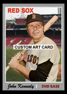 John Kennedy Boston Red Sox 2024 / 1970 Custom Made Baseball Art Card ...