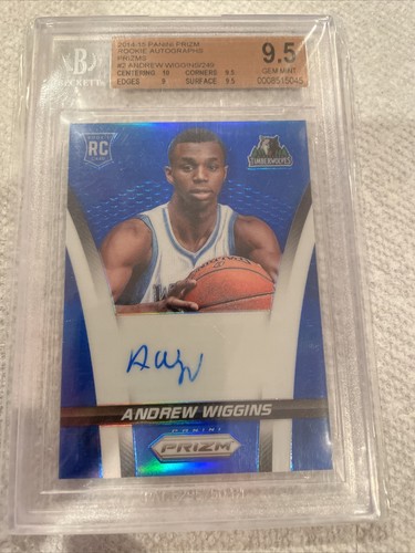 2014-15 Panini Prizm - Rookie Autographs Andrew Wiggins #2 Blue Prizm ...