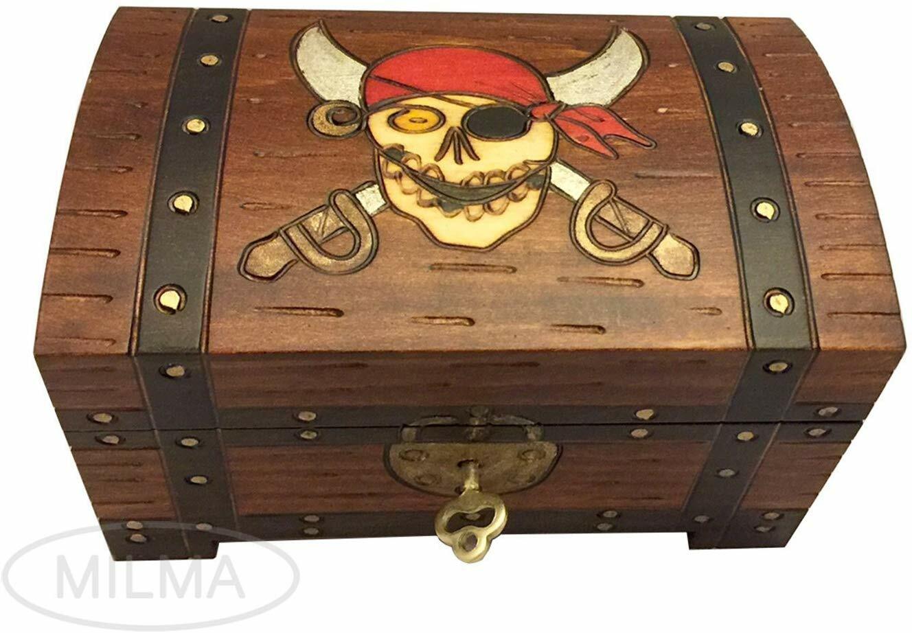 Pirate Chest Box Handmade Wood Keepsake Jewelry Box Made in Poland | eBay
