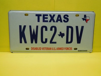 Texas "Disabled Veteran US Armed Forces" License Plate KWC2 DV | eBay