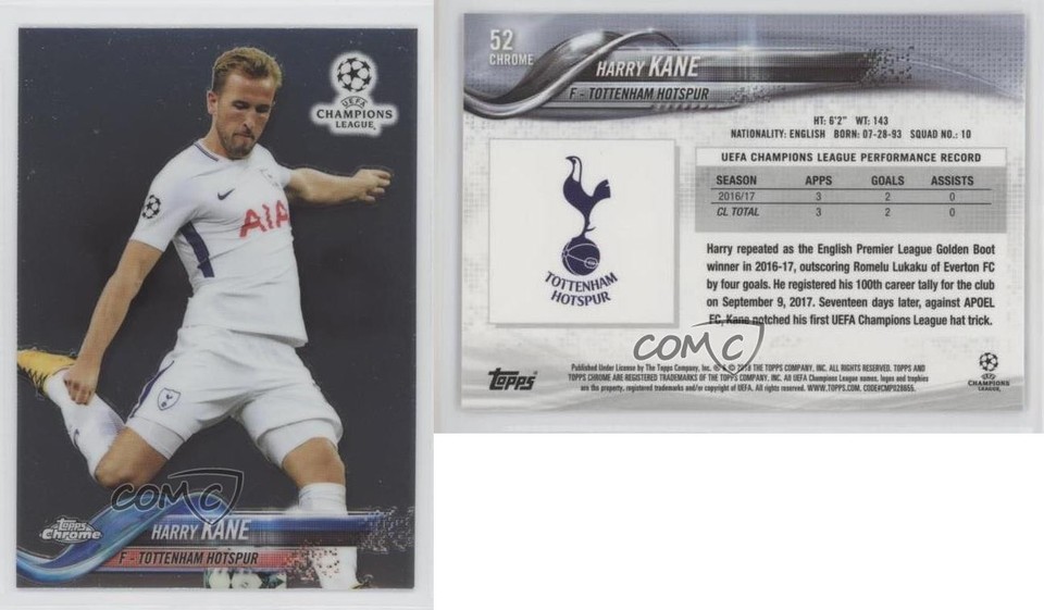 2017-18 Topps Chrome UCL Harry Kane (Kicking) #52 13kb | eBay UK