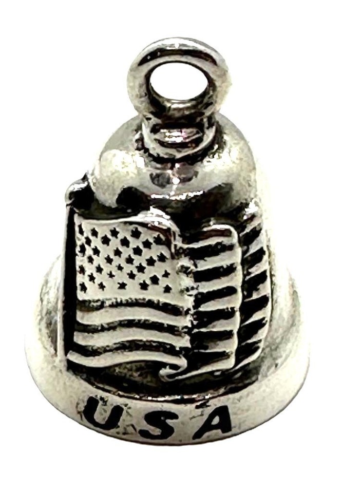 USA AMERICAN FLAG Bell Sterling Silver Motorcycle Ride Bell Gremlin ...