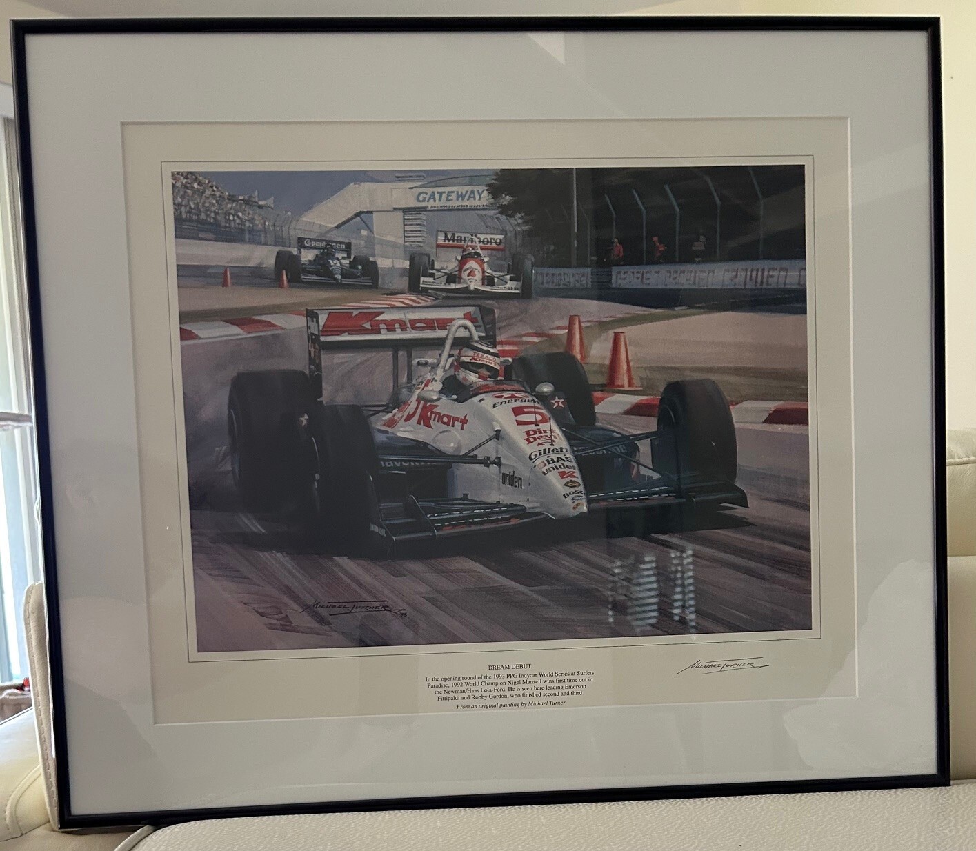 1993 Nigel Mansell Indycar Newman Hass Michael Turner Framed Art | eBay