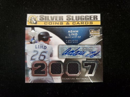 2007 Adam Lind UD Exquisite Rookie Signatures Jersey Auto /199! Blue ...
