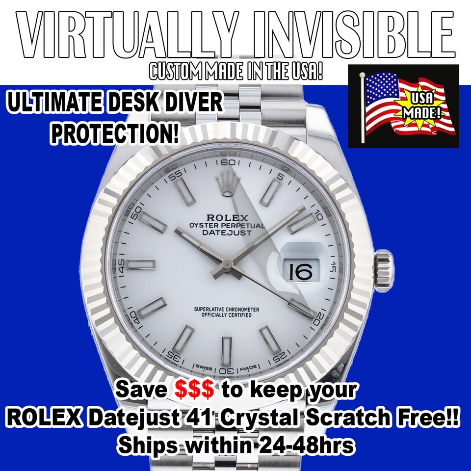 For-Rolex Datejust 41 1263XX Clasp/Sides/Crystal HD Clear Protectors ...
