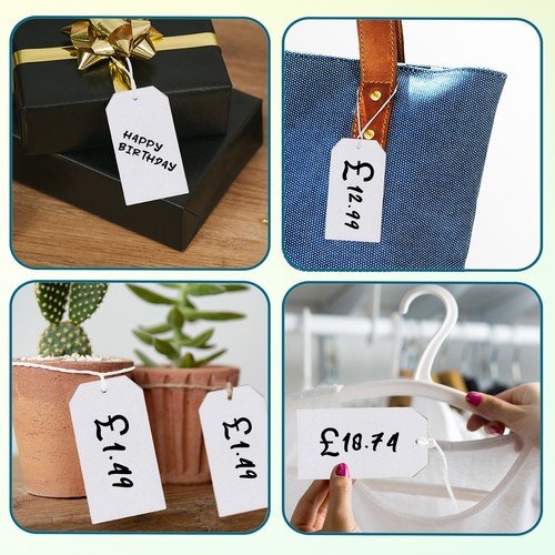 300 Pcs Price Tags with String Luggage Message Labels Tie on Bags ...