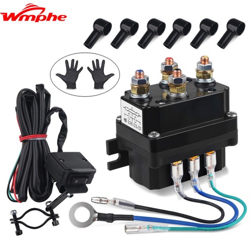 12V Solenoid Relay Contactor and Winch Rocker Thumb Switch Combo Set ...