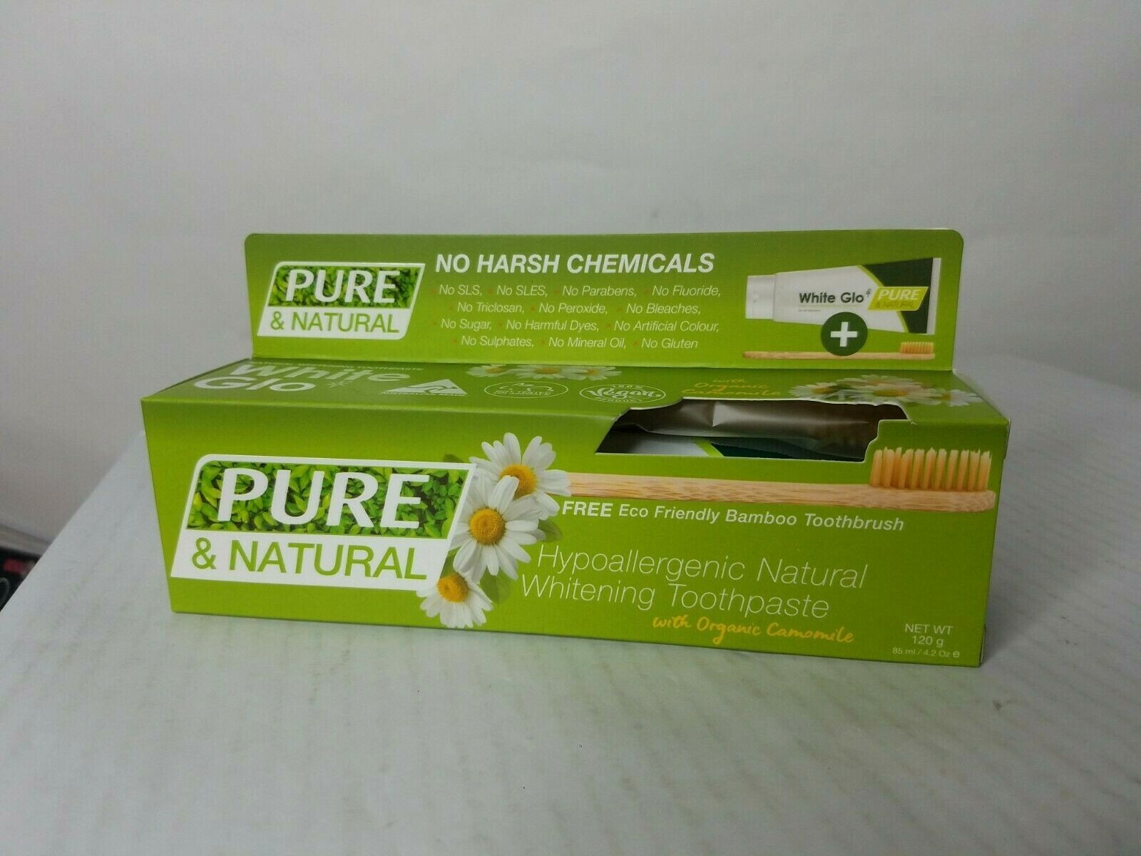 2 Pure and Natural White Glo Hypoallergenic Natural Whitening ...