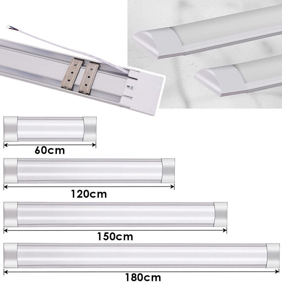 Bright LED Batten Light Fluorescent Ceiling Tube Light 6500K 54W 2FT ...