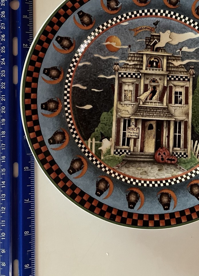 Halloween Debbie Munn Haunted House Plate Sakura | eBay