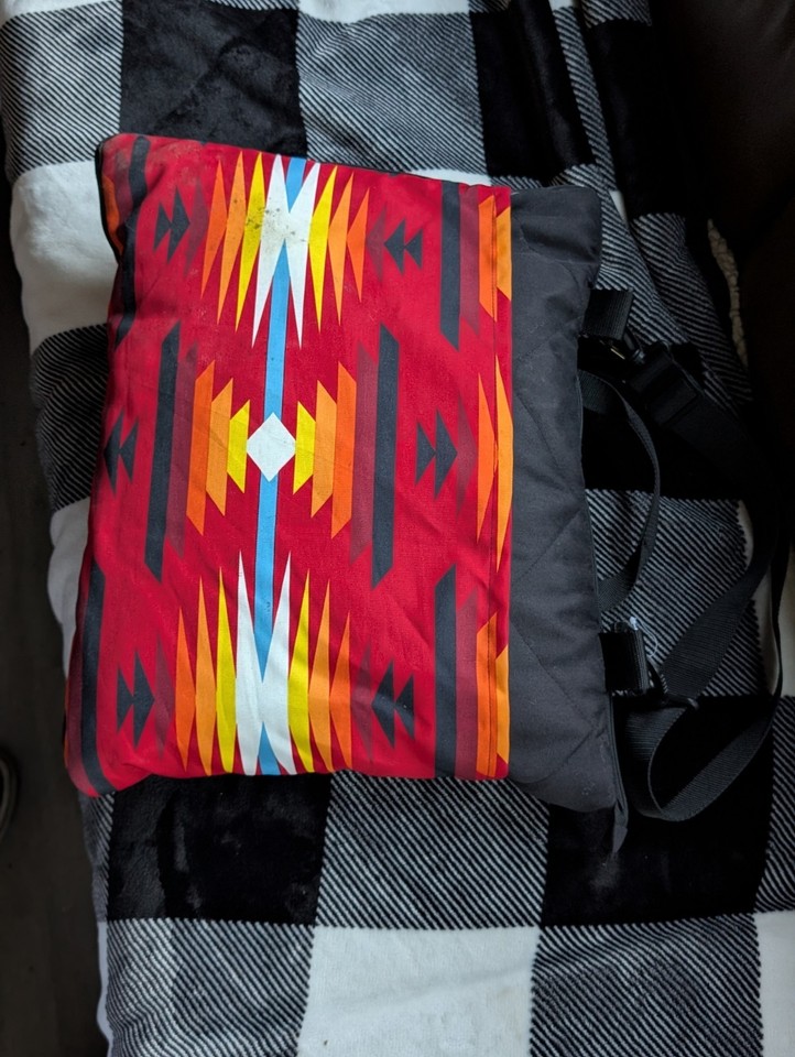 Pendleton Outdoor Picnic Packable Blanket Red Aztec Southwest 60 X 72 ...