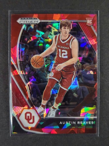 2021 Prizm Draft Picks RED Cracked Ice Rookie Austin Reeves #49 RC MC1 ...