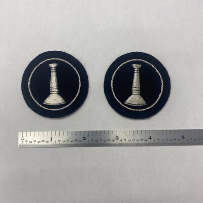 1 Bugle Lieutenant Fire Department Insignia- Hand Embroider-Silver On ...