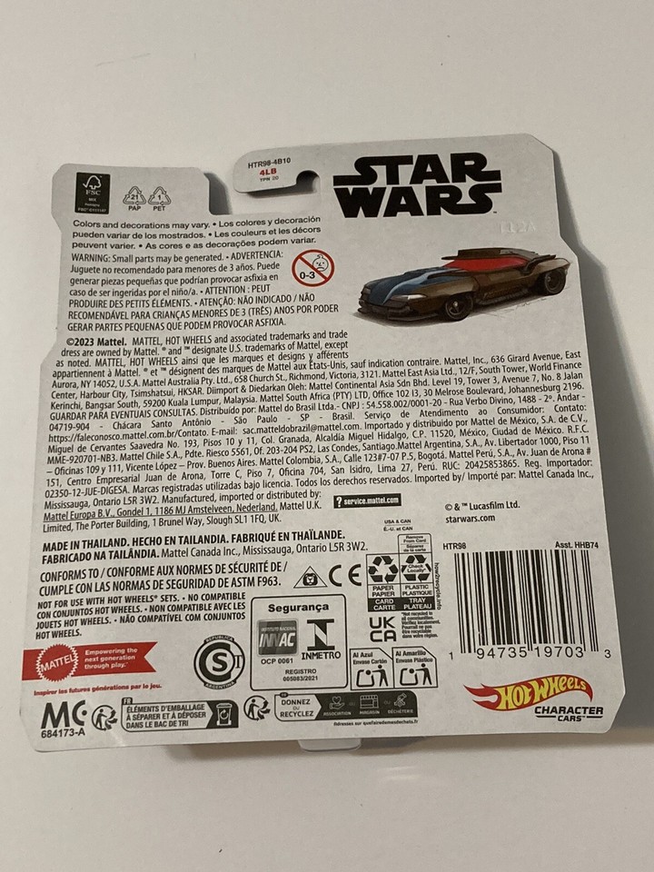 Hot Wheels Cad Bane Disney Star Wars Book Of Boba Fett Character Car ...
