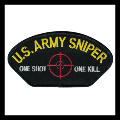 SNIPER US ARMY HAT PATCH USA PIN UP VETERAN ONE SHOT ONE KILL TARGET ...