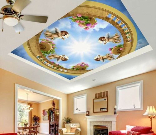 3D Angel Baby A5096 Ceiling WallPaper Murals Wall Print Decal Deco AJ ...