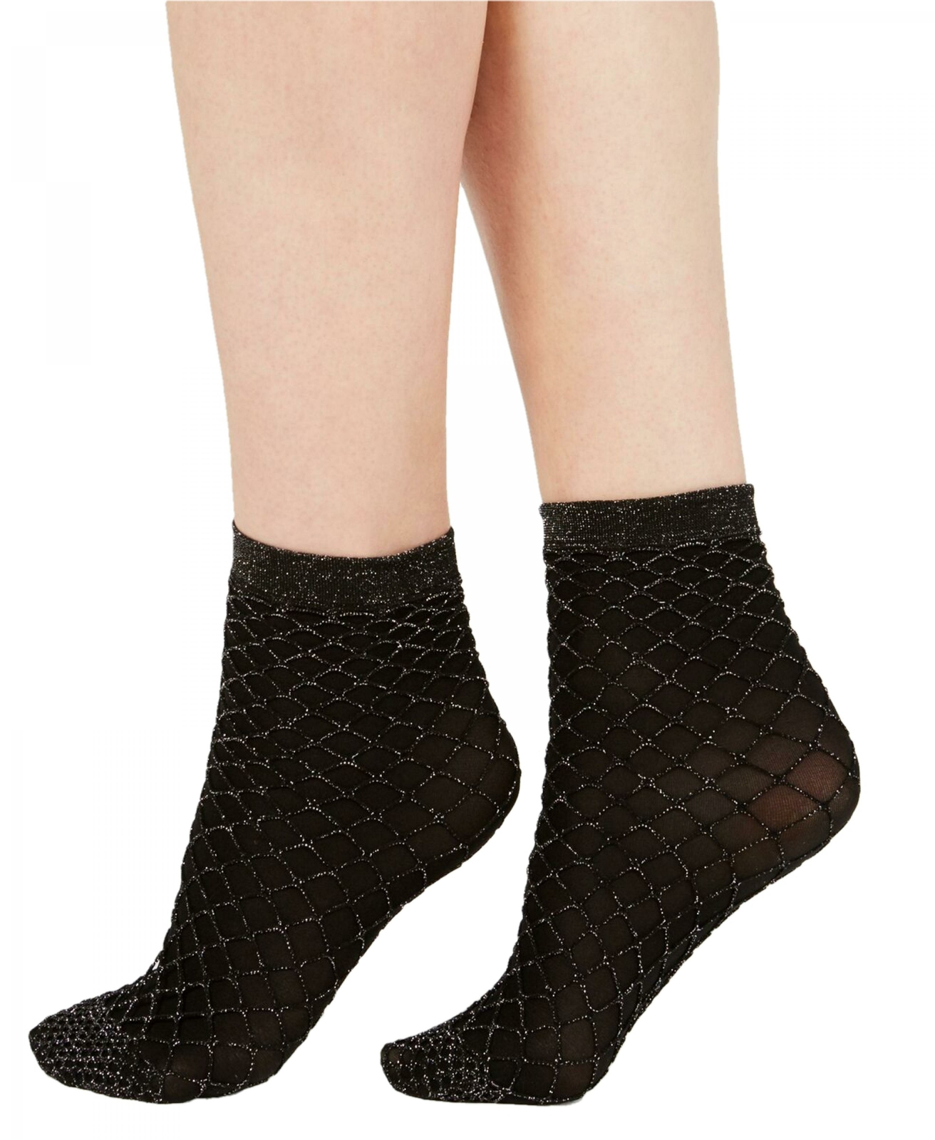 NWT INC I.N.C. Metallic Fishnet Anklet Socks. 100028036 9-11 | eBay