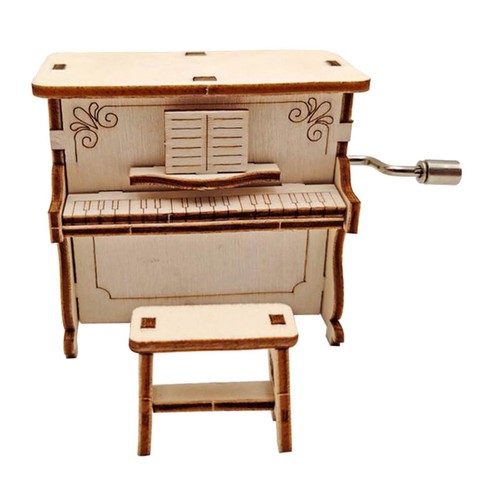 DIY Toy Piano Music Box 3D Wooden Puzzle STEM Brain Teaser Instrument ...