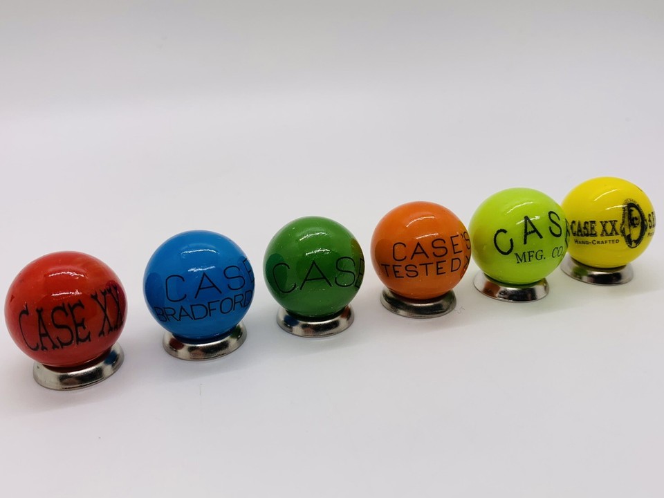 6 Case XX Knife-Knives Advertising 3/4 INCH Glass Shooter Marbles ...