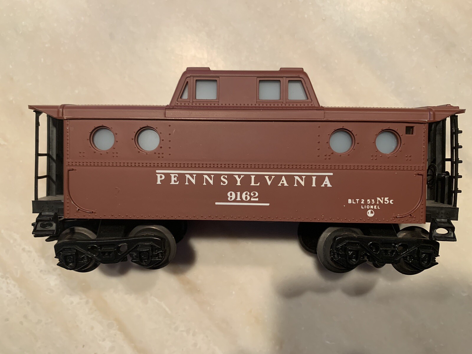 LIONEL PENNSYLVANIA N5c PORTHOLE LIGHTED CABOOSE 6-9162! O GAUGE TRAIN ...