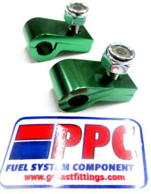 Show Polished Green Billet Aluminum 7/16" I.D. P clamps 2 per pk | eBay