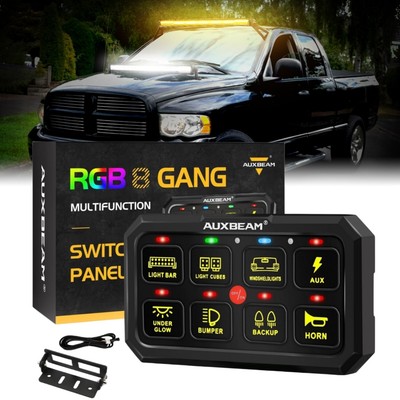 For Dodge Ram RGB 8 Gang Switch Panel Electronic Relay System Control ...