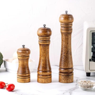Kitchen Tools Cooking Pepper Grinder Hand Movement Wood Pepper Mill | eBay