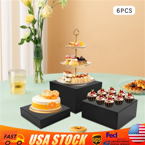 6Pcs Acrylic Cube Display Nesting Riser Stands Display Stands w/Hollow ...