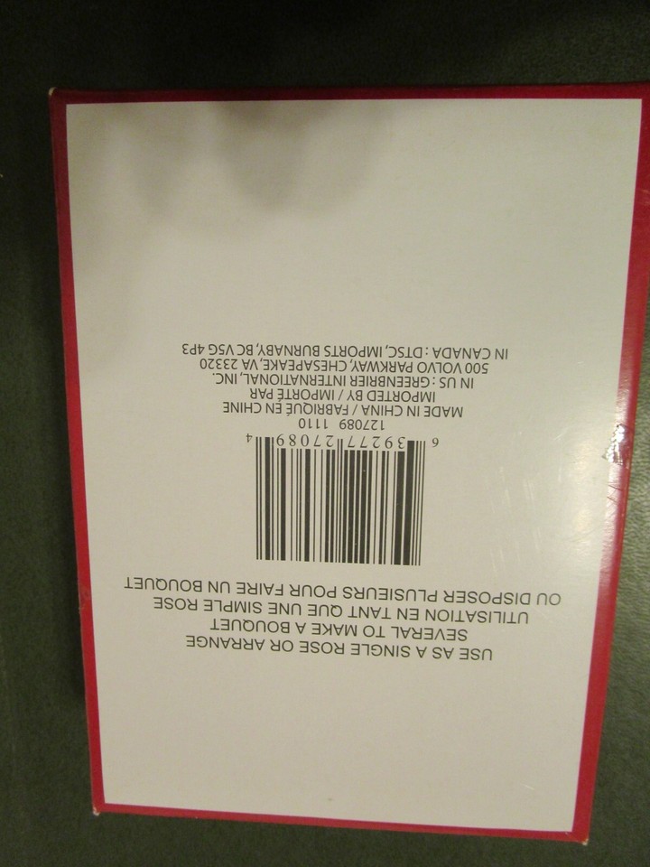 Collectible: Red Rose Gift Box Poem Glass Figurine Love Valentine's ...